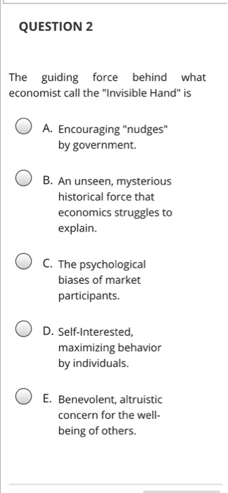 Solved QUESTION 2 The guiding force behind what economist | Chegg.com