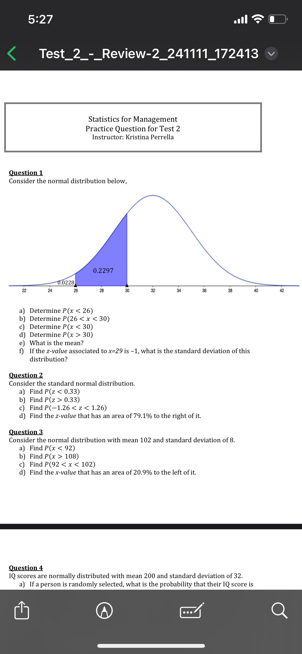 Solved by an EXPERT 5:27Test_2_-_Review-2_241111_172413Statistics for ...