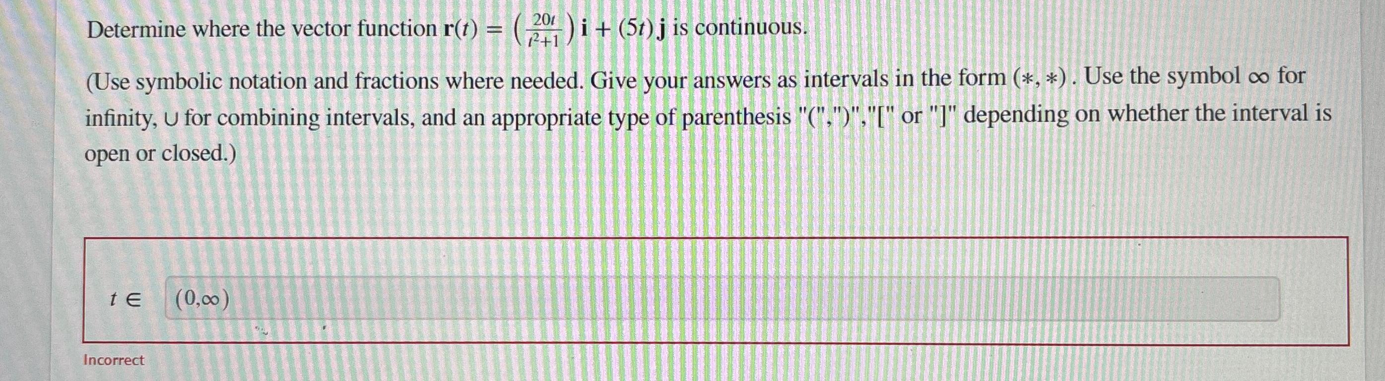 Solved Determine where the vector function | Chegg.com