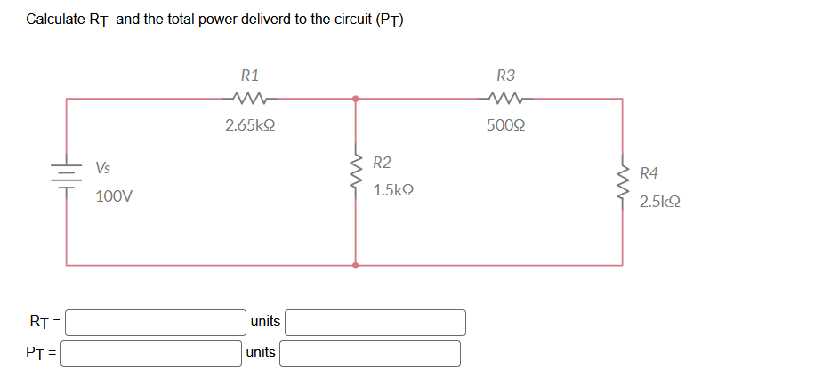 Solved Calculate RT and the total power deliverd to the | Chegg.com