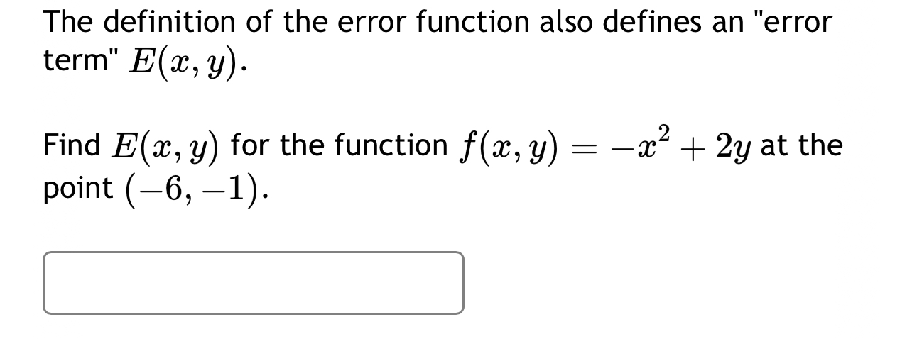 Solved The definition of the error function also defines an | Chegg.com