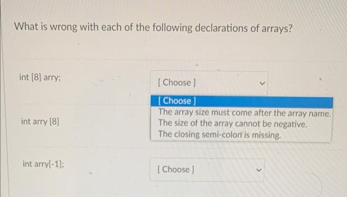 Solved What is wrong with each of the following declarations | Chegg.com