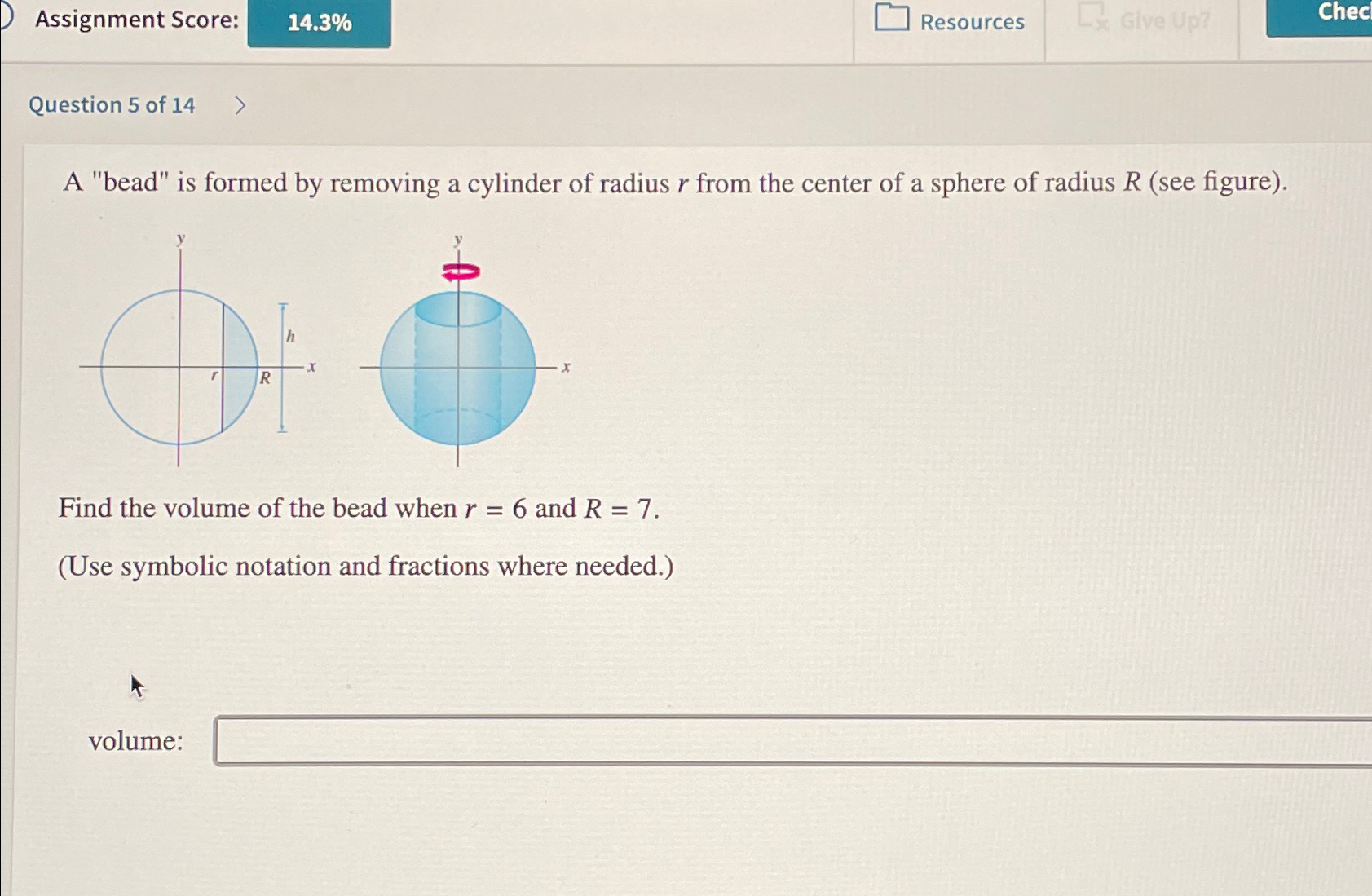 Solved Assignment Score:\\nResources\\nQuestion 5 of 14\\nA | Chegg.com