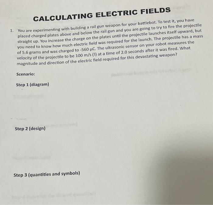 Solved CALCULATING EムேЕ 1. You are experimenting with | Chegg.com