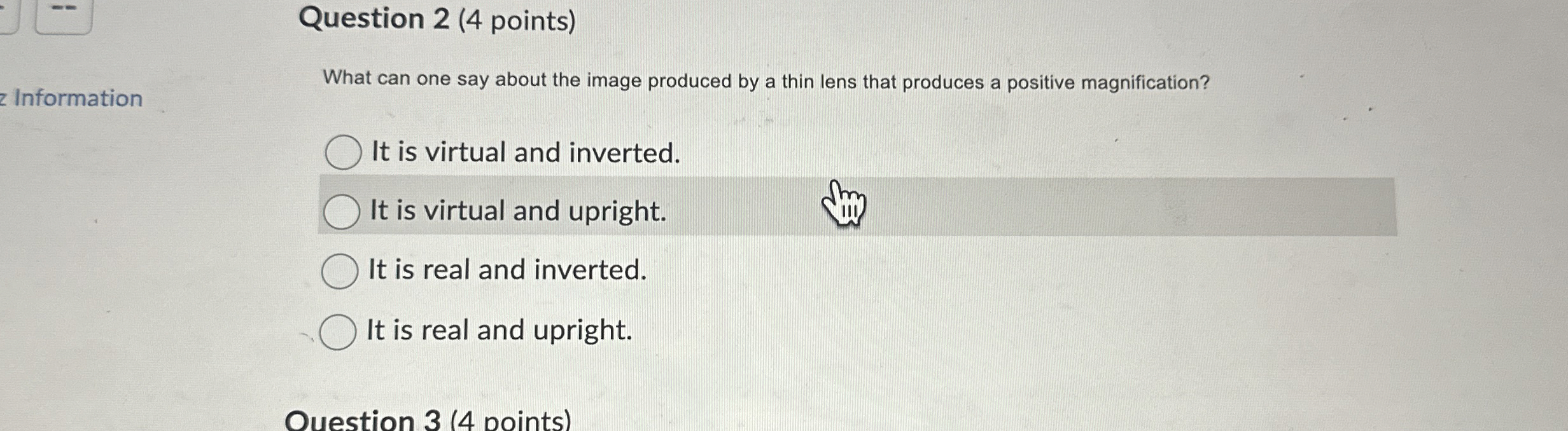 Question 2 (4 ﻿points)What can one say about the | Chegg.com