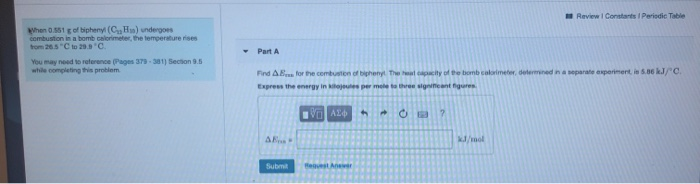 Solved Review Constants Periodic Table When 0.551 of biphery | Chegg.com