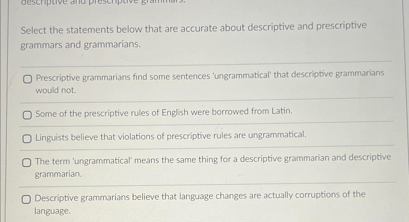 Solved Select the statements below that are accurate about | Chegg.com