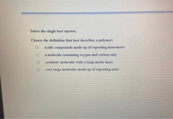 Solved Select the single best answer. Choose the definition | Chegg.com