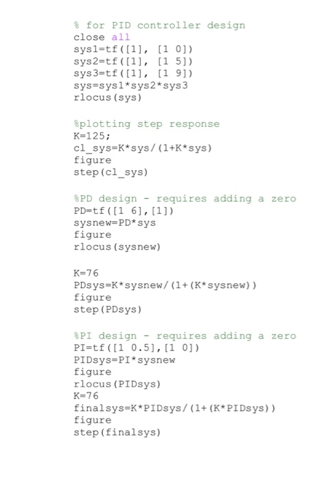 Design PID controller using the Root Locus method 1. | Chegg.com