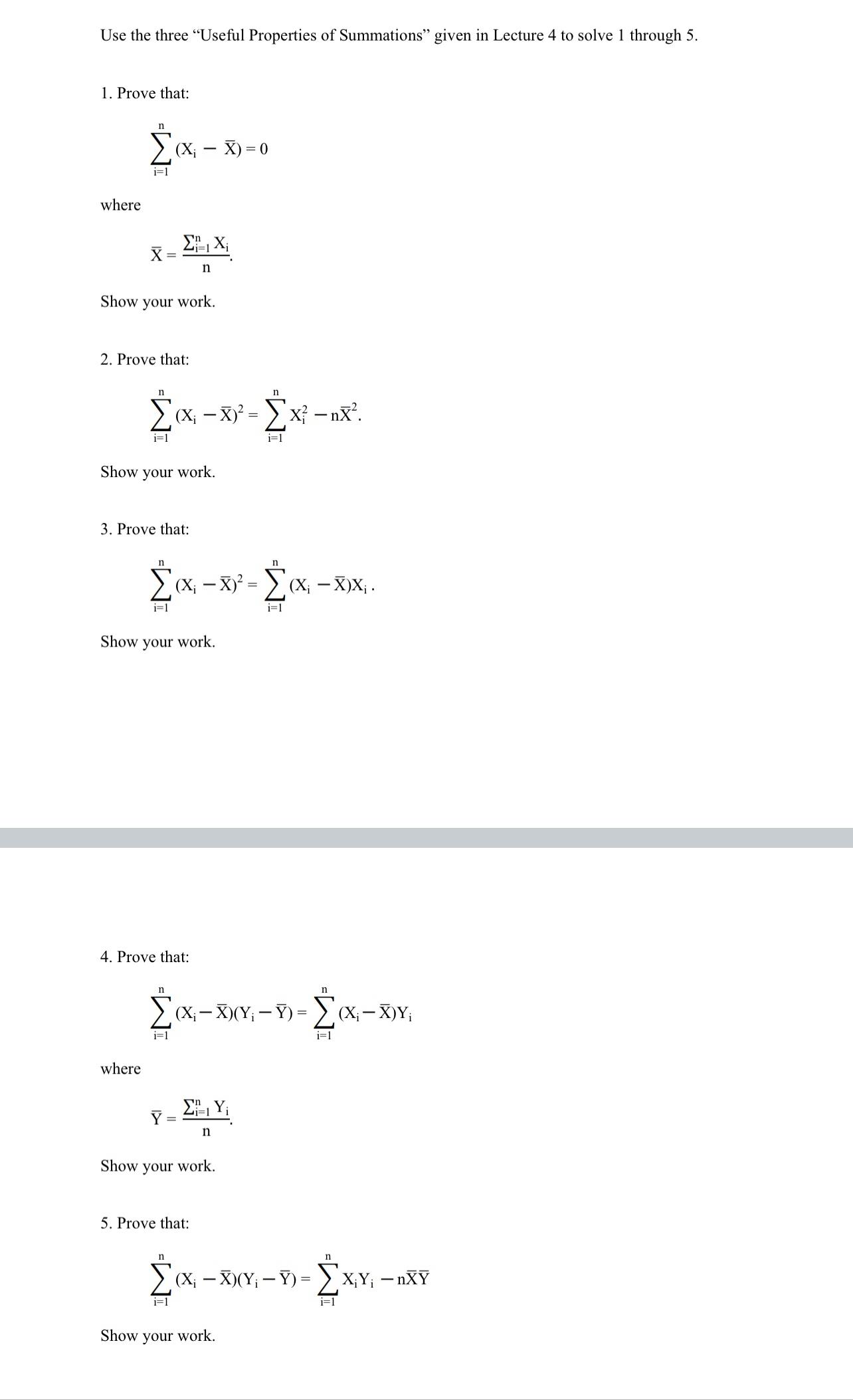 Solved Use the three "Useful Properties of Summations" given | Chegg.com