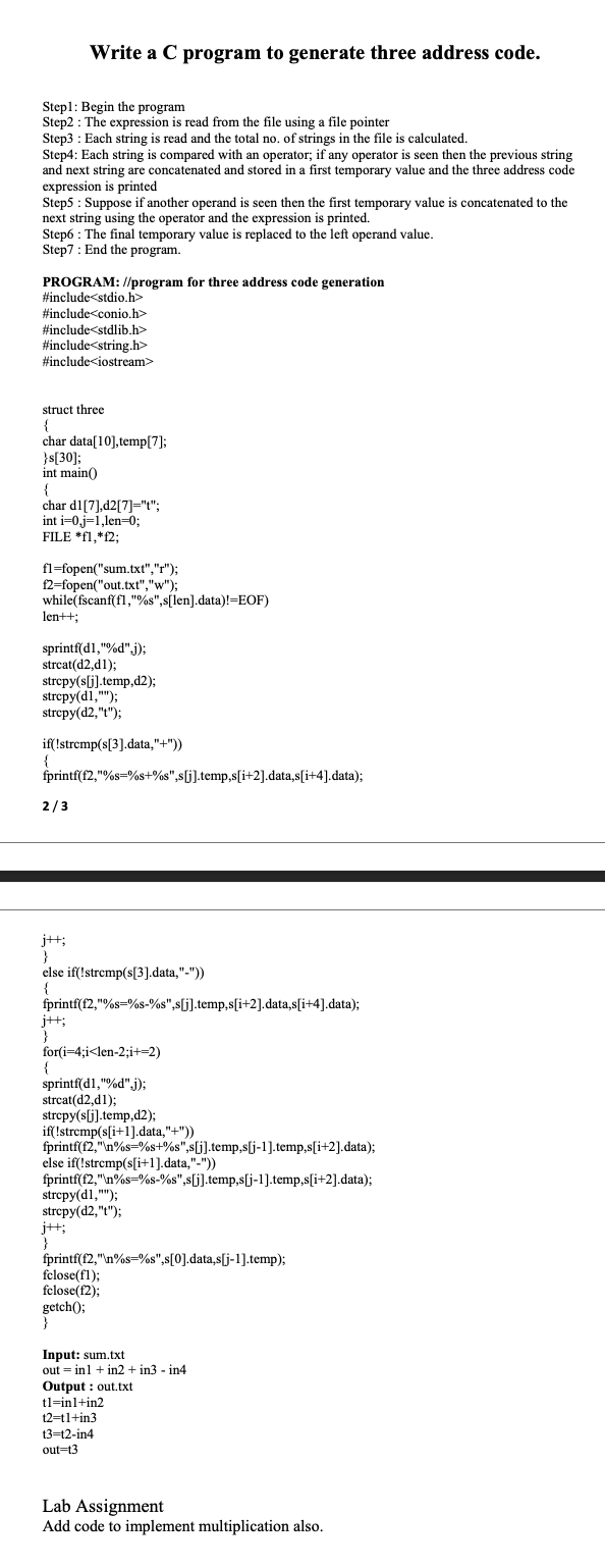 Solved Use program XcodeWrite a C program to generate three | Chegg.com