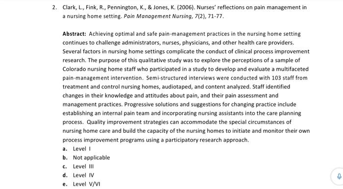Solved Learning Activity for Identifying Levels of Evidence | Chegg.com