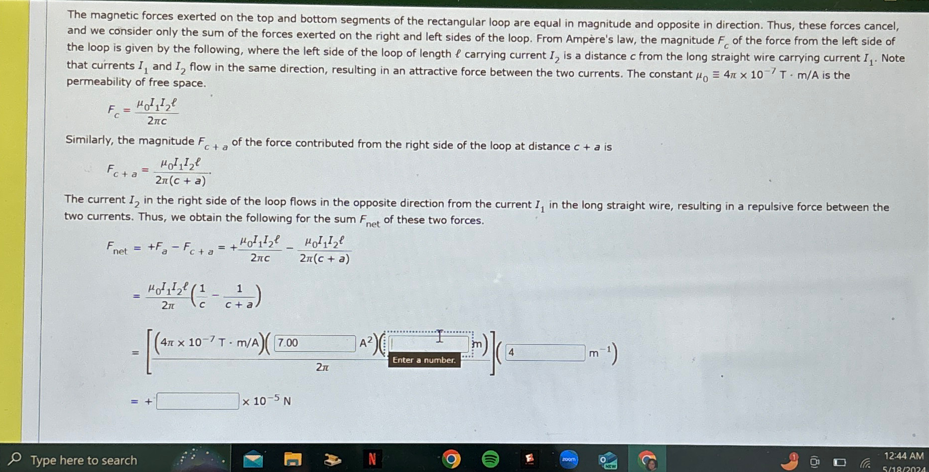 Solved The magnetic forces exerted on the top and bottom | Chegg.com