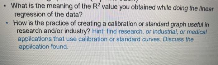 What is the meaning of the R2 value you obtained | Chegg.com