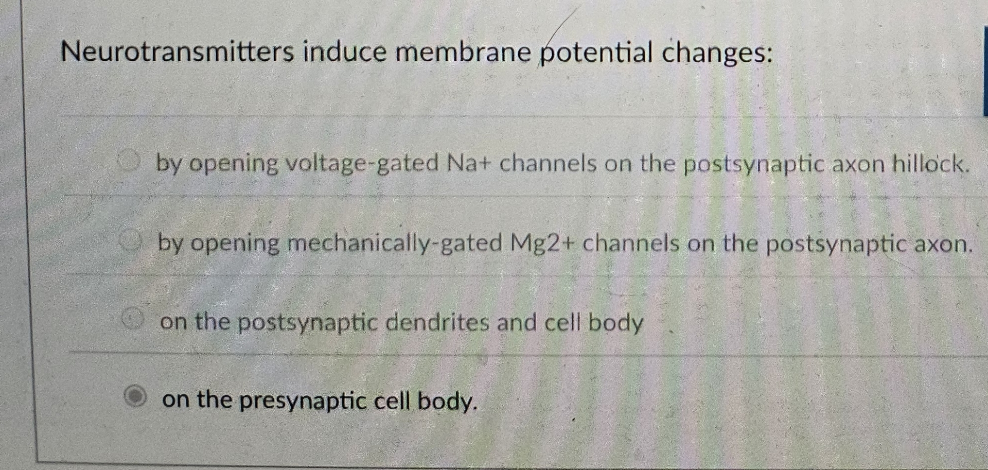 Solved Neurotransmitters induce membrane potential | Chegg.com