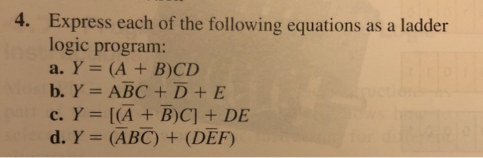 Solved Express each of the following equations as a ladder | Chegg.com