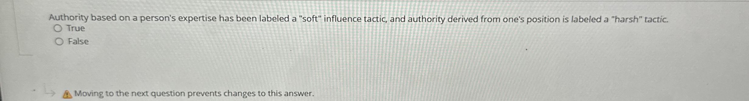 Solved Authority based on a person's expertise has been | Chegg.com