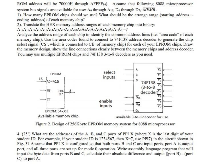 Solved ROM address will be 70000H through AFFFF16). Assume | Chegg.com