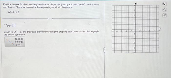 Solved Find the inverse function (on the given interval, if | Chegg.com