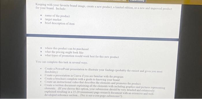Solved Your task is to choose one of your favorite | Chegg.com