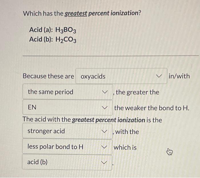 Solved Which of the following weak acids has the weakest | Chegg.com