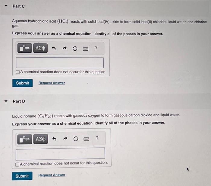 Aqueous hydrochloric acid ( HCl ) reacts with solid | Chegg.com