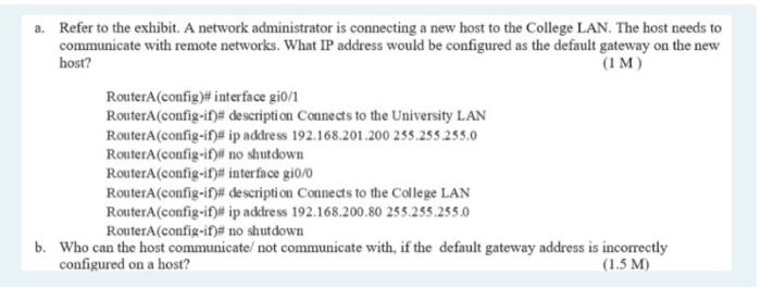 Solved a. Refer to the exhibit. A network administrator is | Chegg.com Solved a. Refer to the exhibit. A network administrator is | Chegg.com