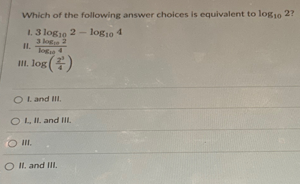 Solved Which of the following answer choices is equivalent | Chegg.com