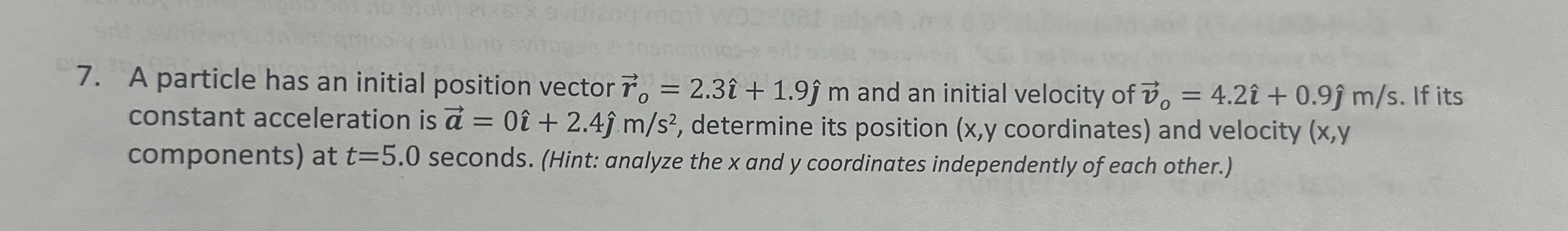 Solved A particle has an initial position vector | Chegg.com