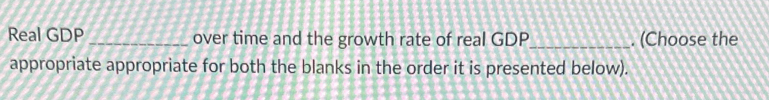 Solved Real GDP over time and the growth rate of real GDP | Chegg.com