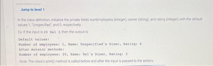 Solved Jump to level 1 In the class definition, initialize | Chegg.com