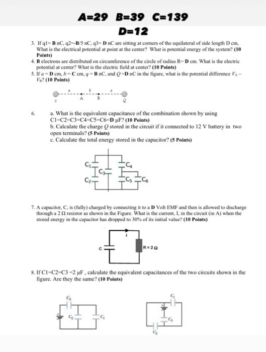 Solved A=29B=39G=139 D=12 3. If ql=BnC,q2=B/5nC,q3=DnC are | Chegg.com