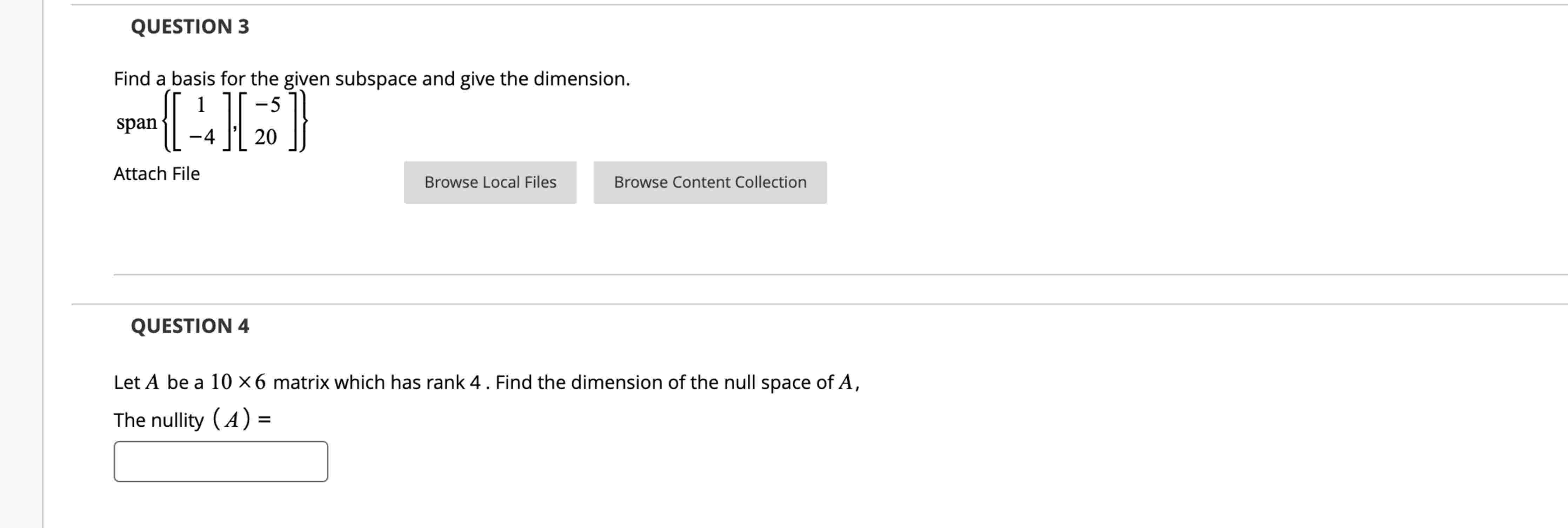 Solved QUESTION 3Find a basis for the given subspace and | Chegg.com
