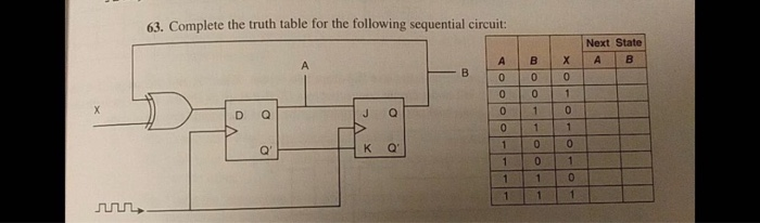 Solved 63. Complete the truth table for the following | Chegg.com