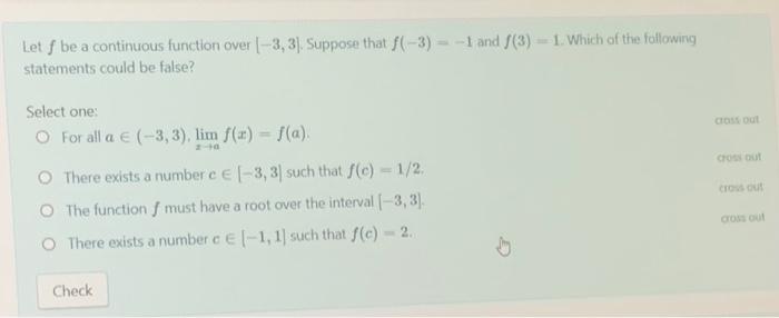 Solved Let f be a continuous function over [−3,3]. Suppose | Chegg.com