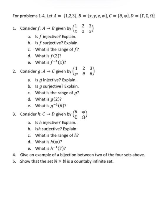 Solved For problems 1-4, Let | Chegg.com