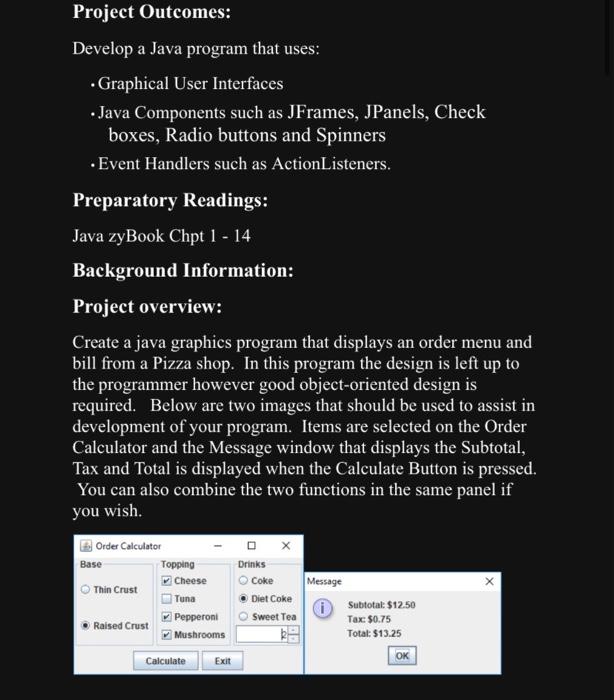 Solved Develop a Java program that uses: - Graphical User | Chegg.com