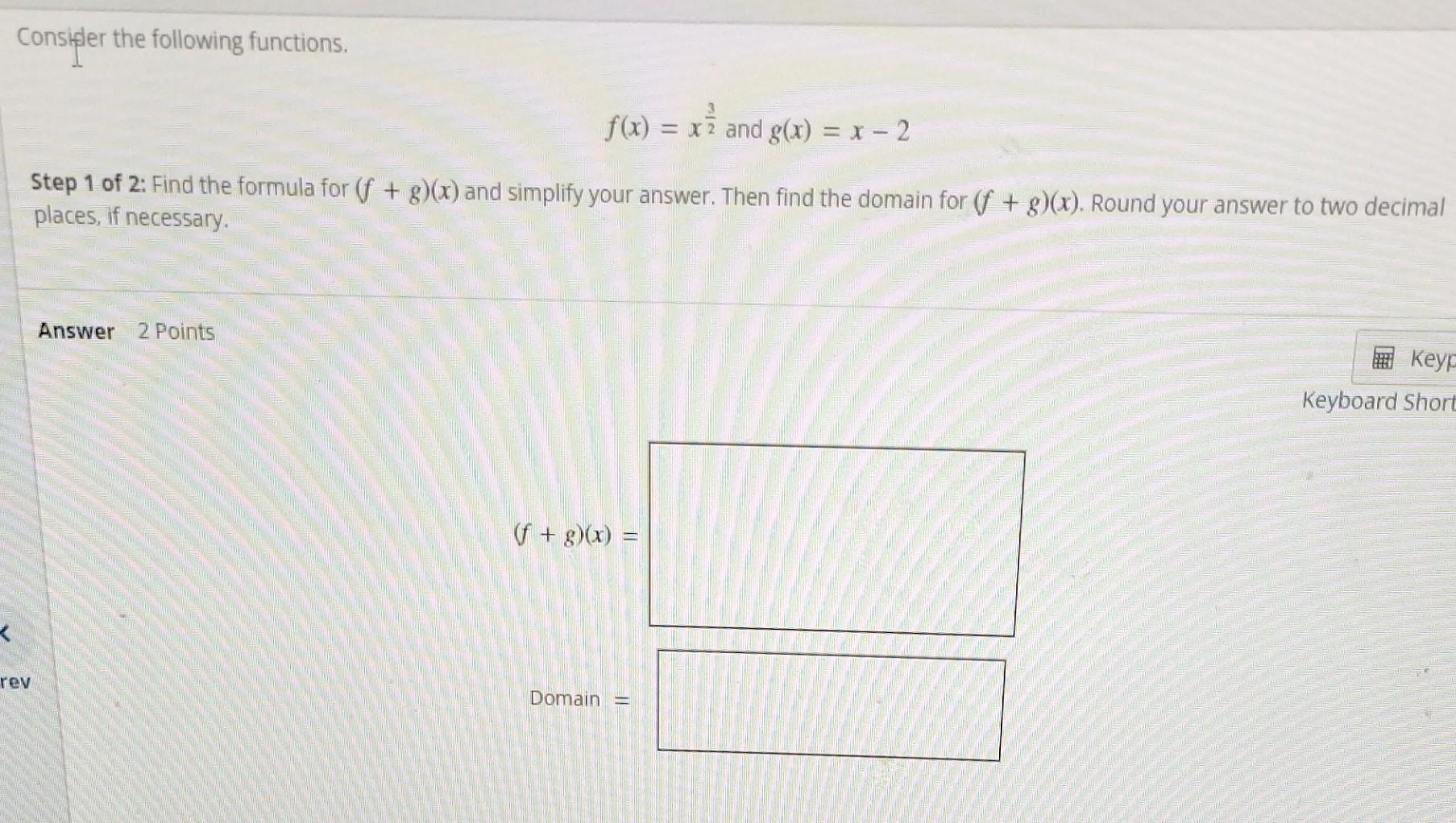 Solved Consipler the following functions. f(x)=x23 and | Chegg.com