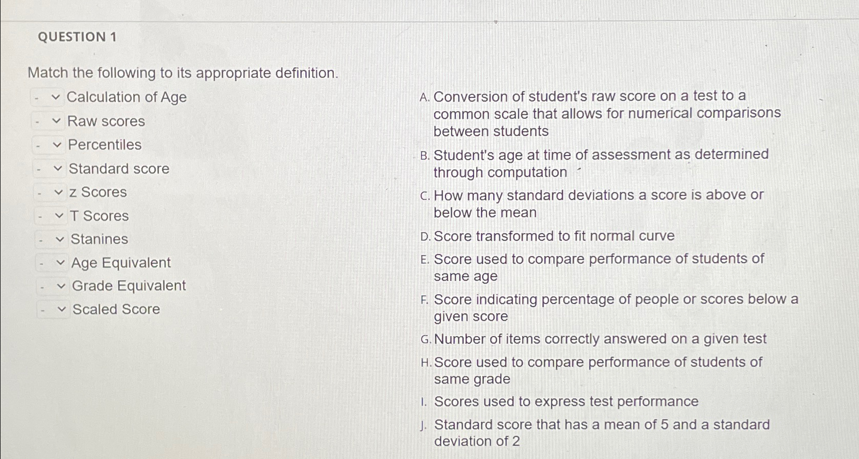 Solved \\nMatch the following to its appropriate | Chegg.com