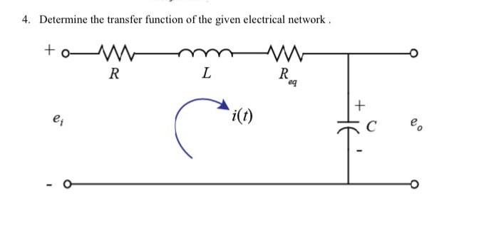 Solved 4. Determine the transfer function of the given | Chegg.com