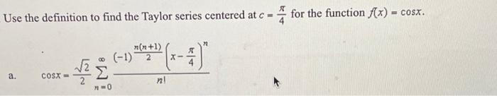Solved R for the function f(x) = cosx. Use the definition to | Chegg.com