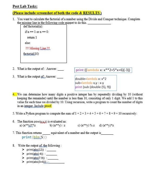Solved Pre-Lab Tasks: Read the manual and answer as | Chegg.com