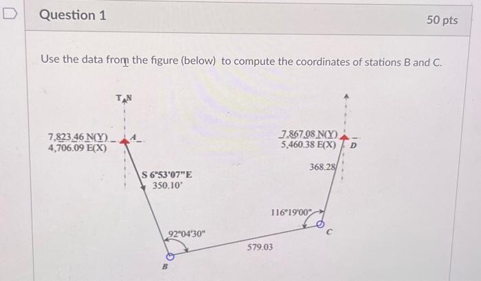 Solved Link Traverse: Bowditch (Compass Rule) Adjustment | Chegg.com