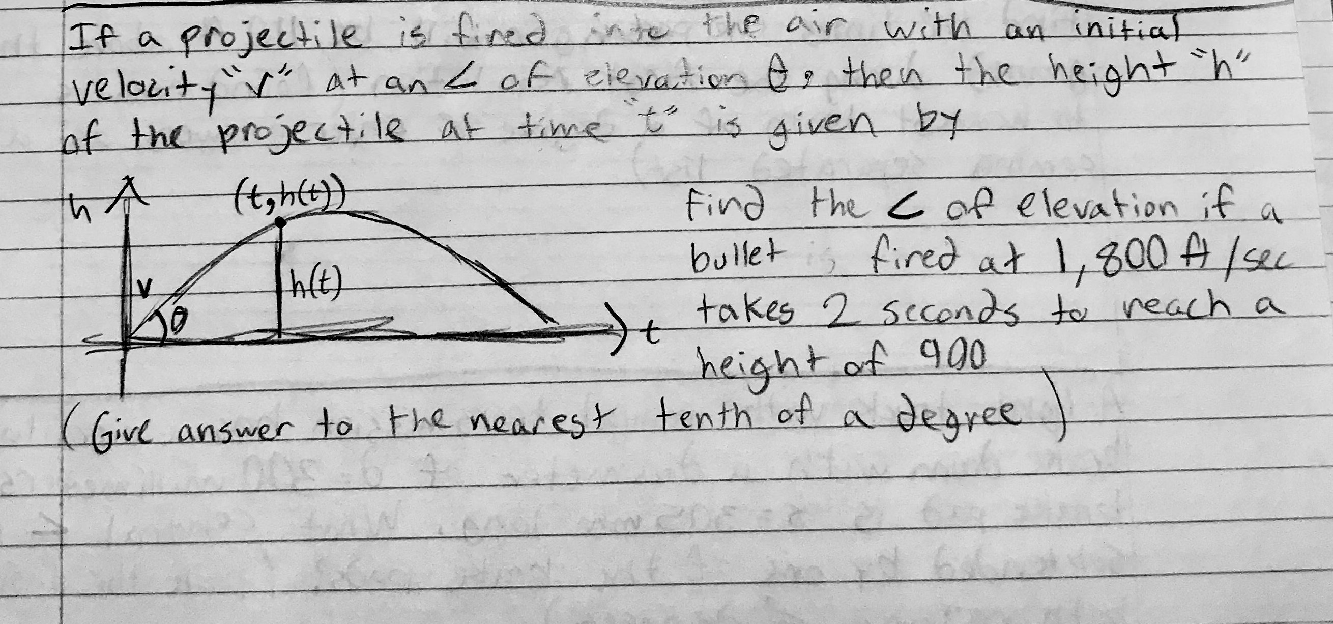 Solved If a projectile is fired inte the air with an | Chegg.com
