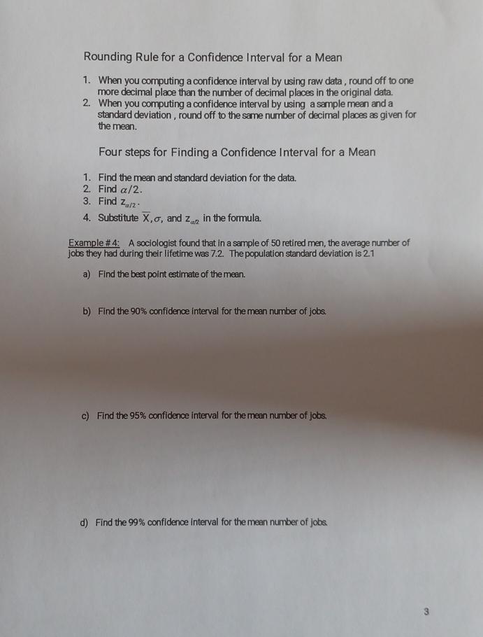 Solved Rounding Rule for a Confidence Interval for a | Chegg.com