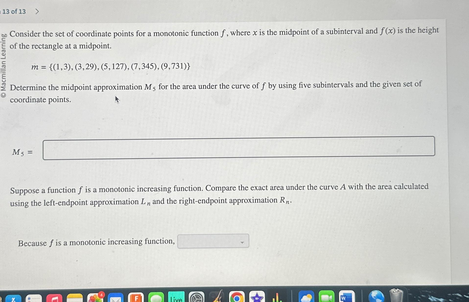 Solved 13 ﻿of 13Consider the set of coordinate points for a | Chegg.com