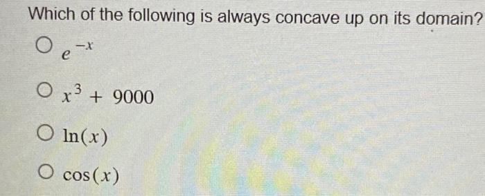Solved Which of the following is always concave up on its | Chegg.com