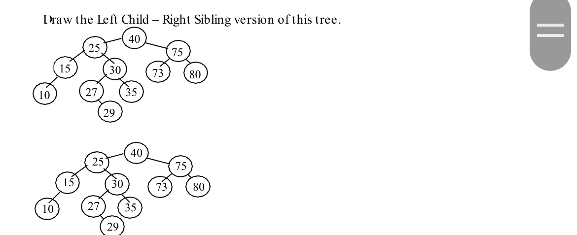 Solved Draw the Left Child - ﻿Right Sibling version of this | Chegg.com