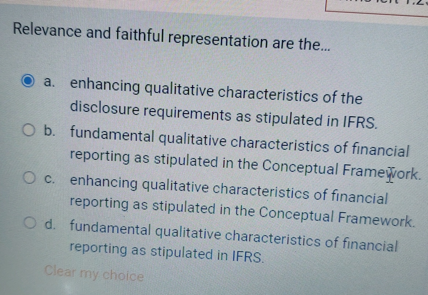 Solved Relevance and faithful representation are the...a. | Chegg.com