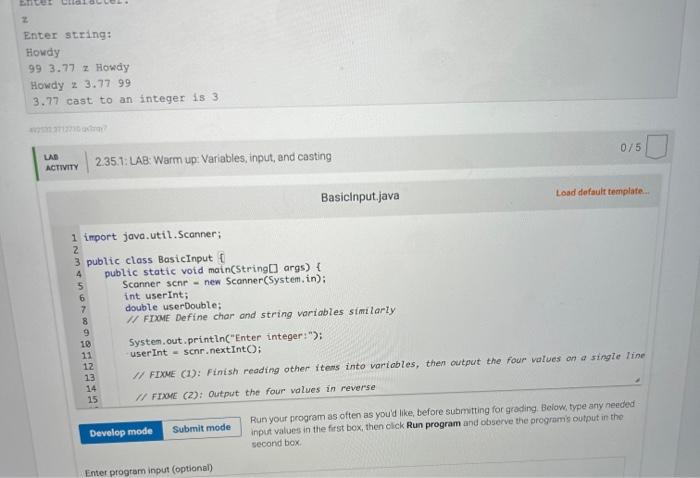 Solved Note: This zylab outputs a newline after each | Chegg.com